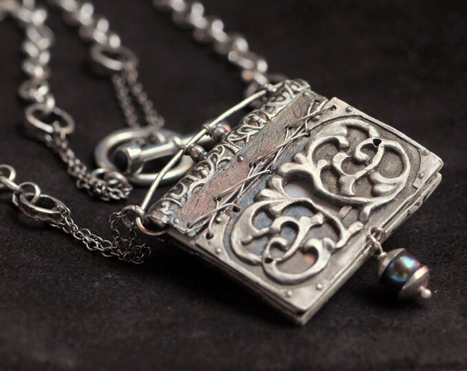Sterling Silver Padlock Locket Book by Christi Anderson - Etsy
