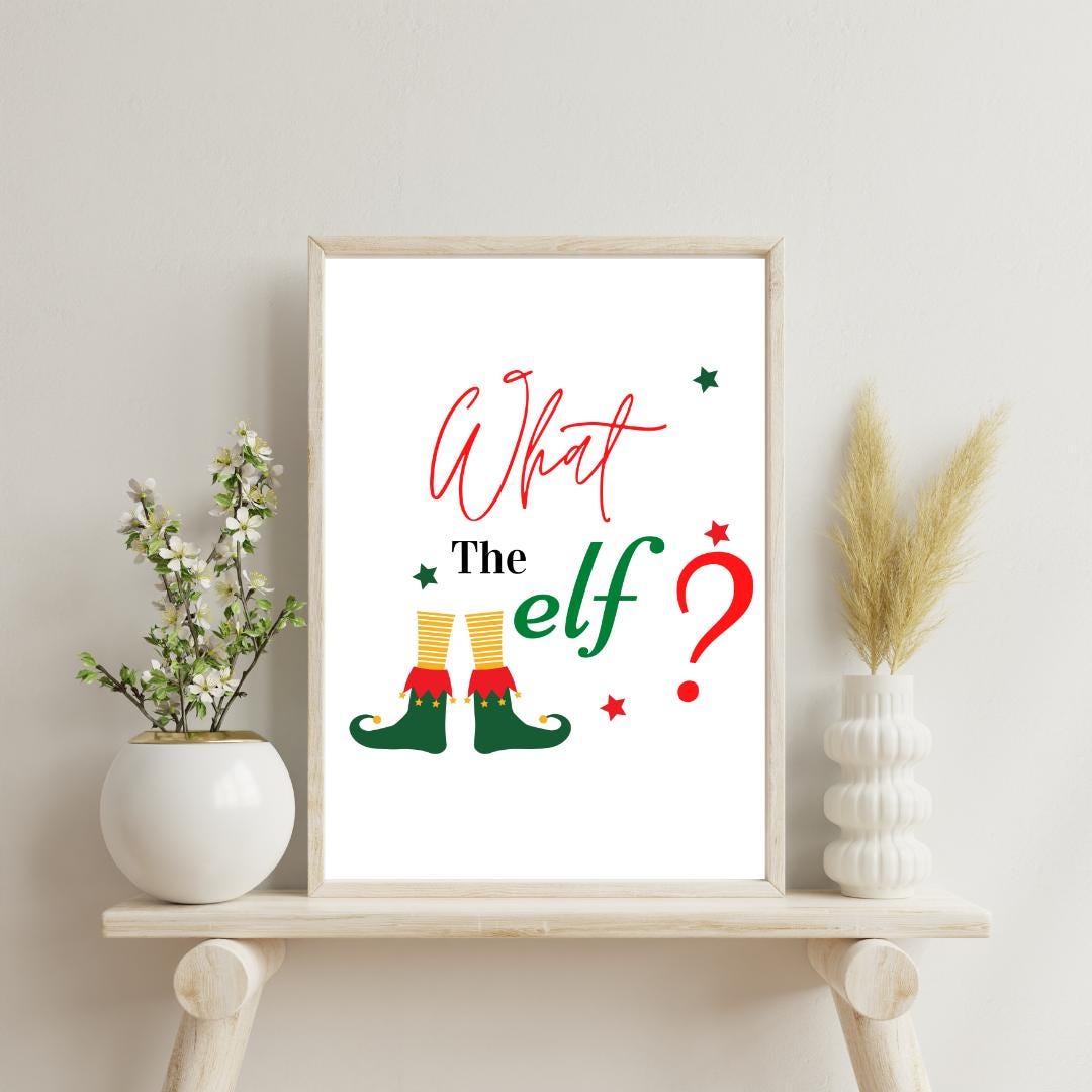 Christmas Elf Poster Elf Wall Art Christmas Wall Art Christmas Gift Elf ...