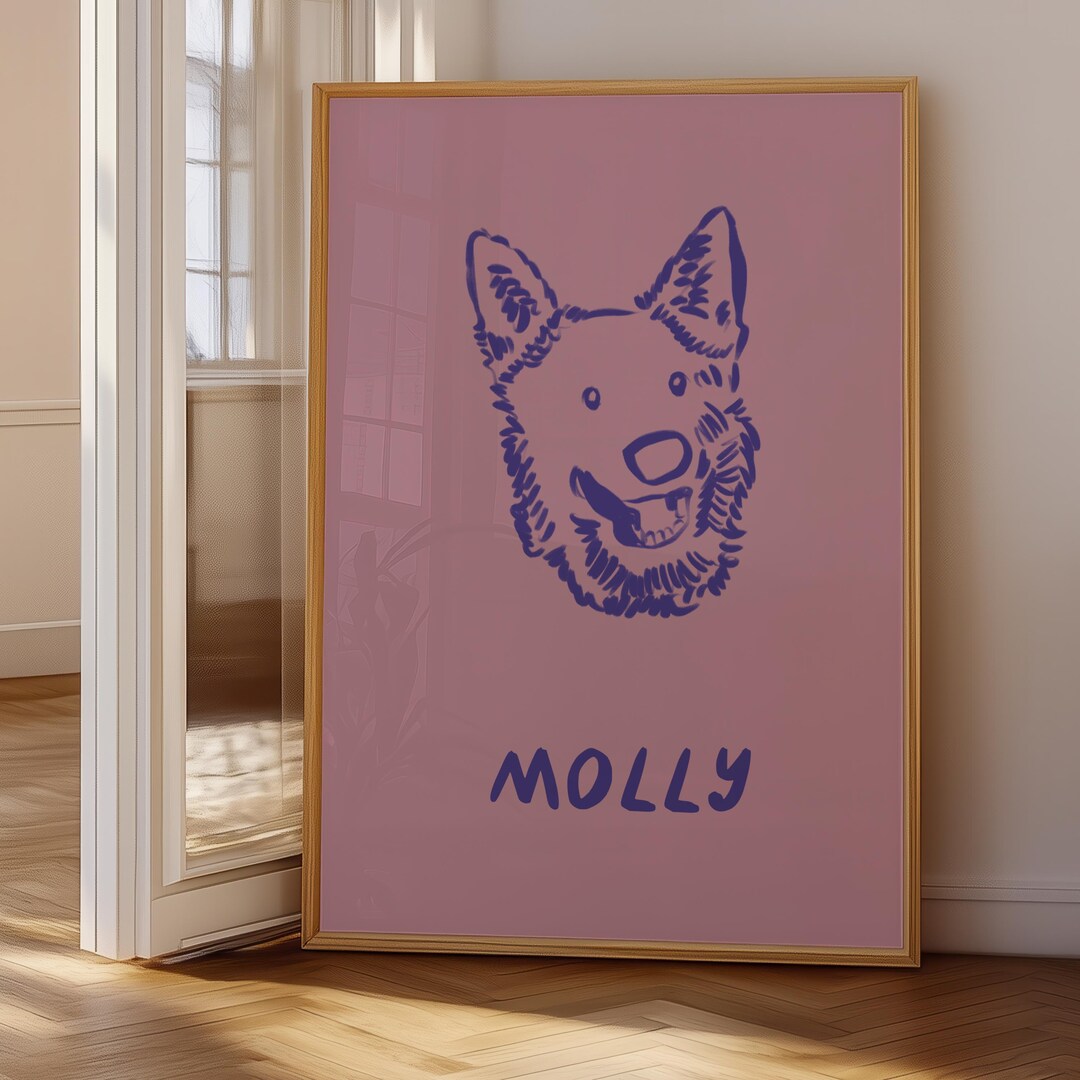 Custom Dog Portrait Custom Badly Drawn Pet Art Personalized Badly Drawn ...