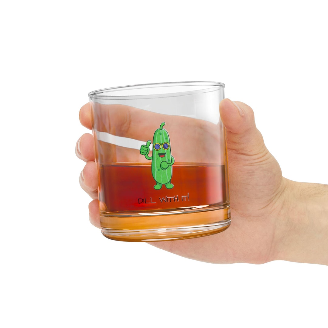 Funny Pickle Rocks Glass, 10oz, Pickle Whiskey Glass, Pickle Lover Gift ...