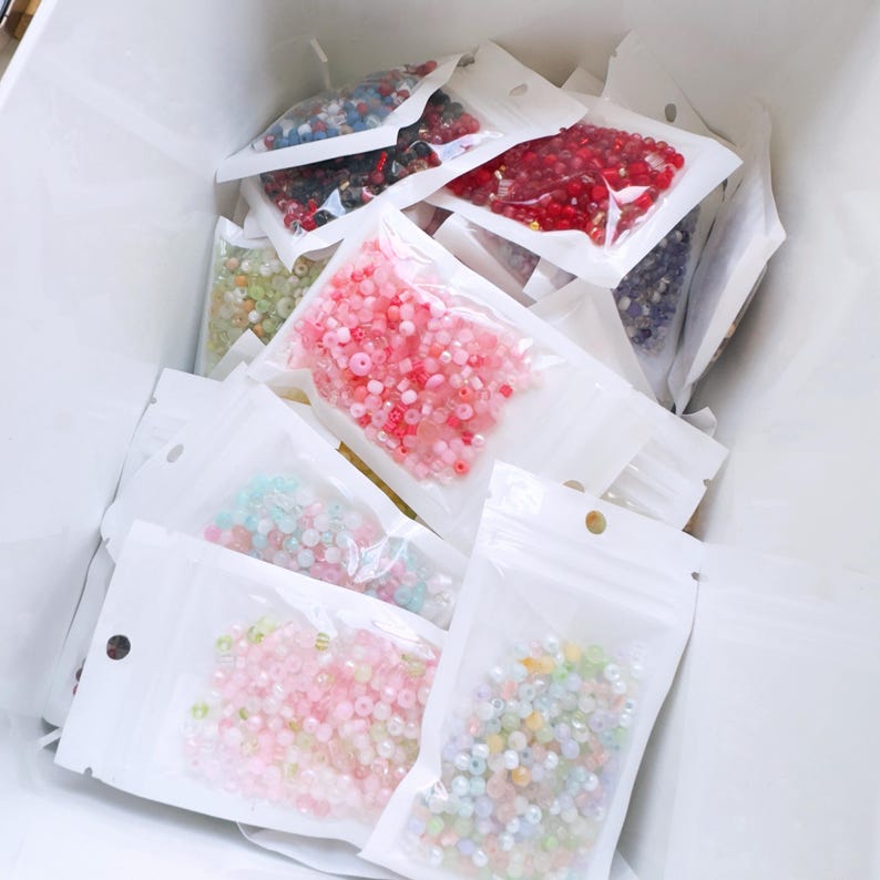 Mixed Seed Beads Grab Bag: 20g Assorted Glass Beads - Etsy