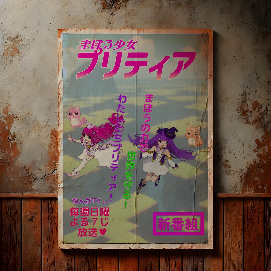 Retro Magical Girl Poster – A Vibrant Tribute to Nostalgia! - Etsy