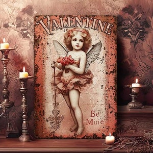 Valentines Day Decor - Vintage Victorian Style Metal Cupid Wall Art ...