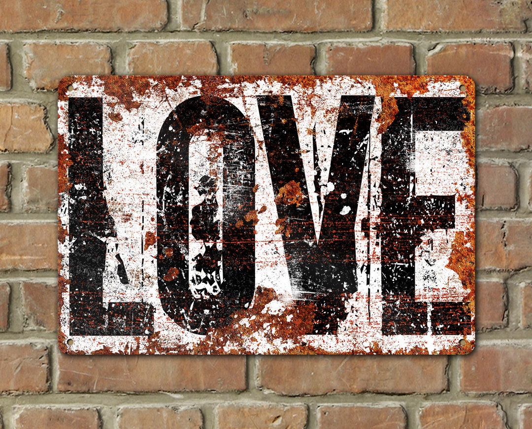 LOVE Metal Sign Valentines Day Decoration Anniversary Gift Modern ...