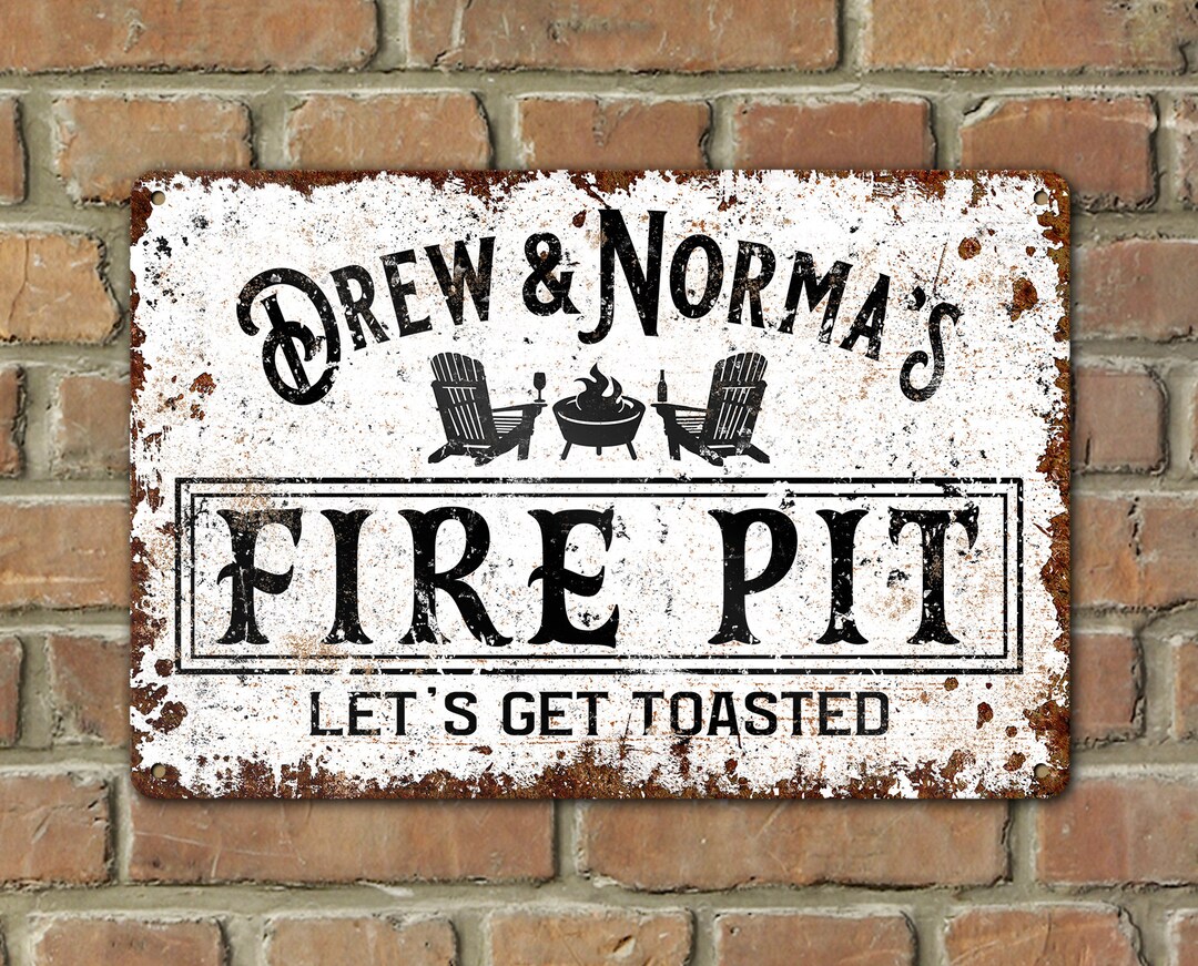 Fire Pit Sign Custom Personalized Family Last Name Patio Decoration for ...