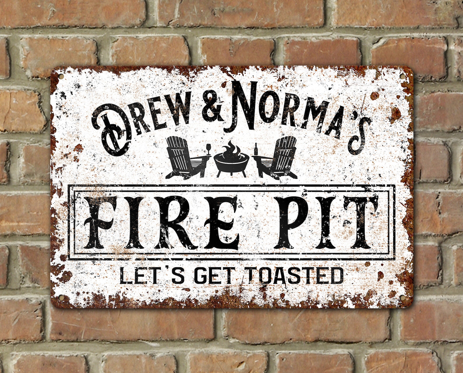Fire Pit Sign Custom Personalized Family Last Name Patio - Etsy