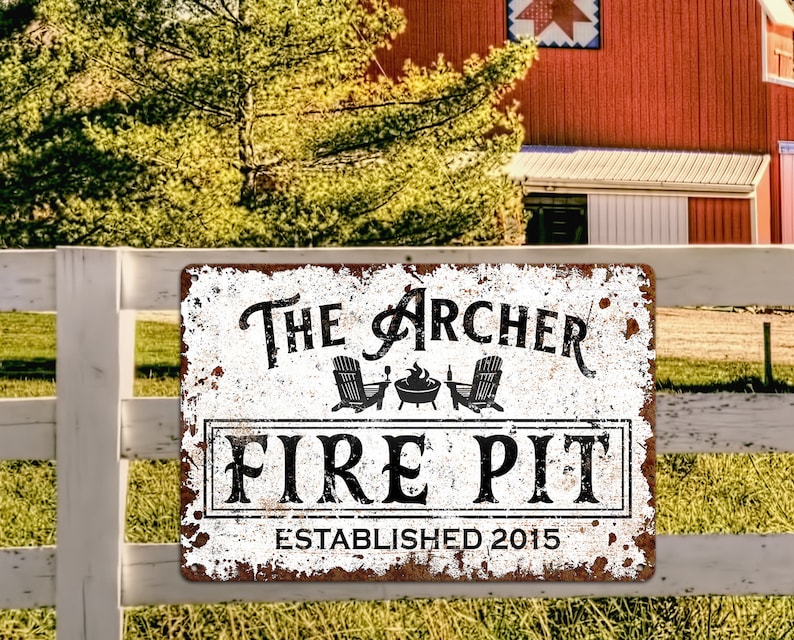 Fire Pit Sign Custom Personalized Family Last Name Patio - Etsy