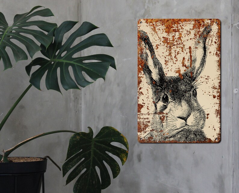 Metal Bunny Rabbit Sign Spring Easter Decoration Modern - Etsy