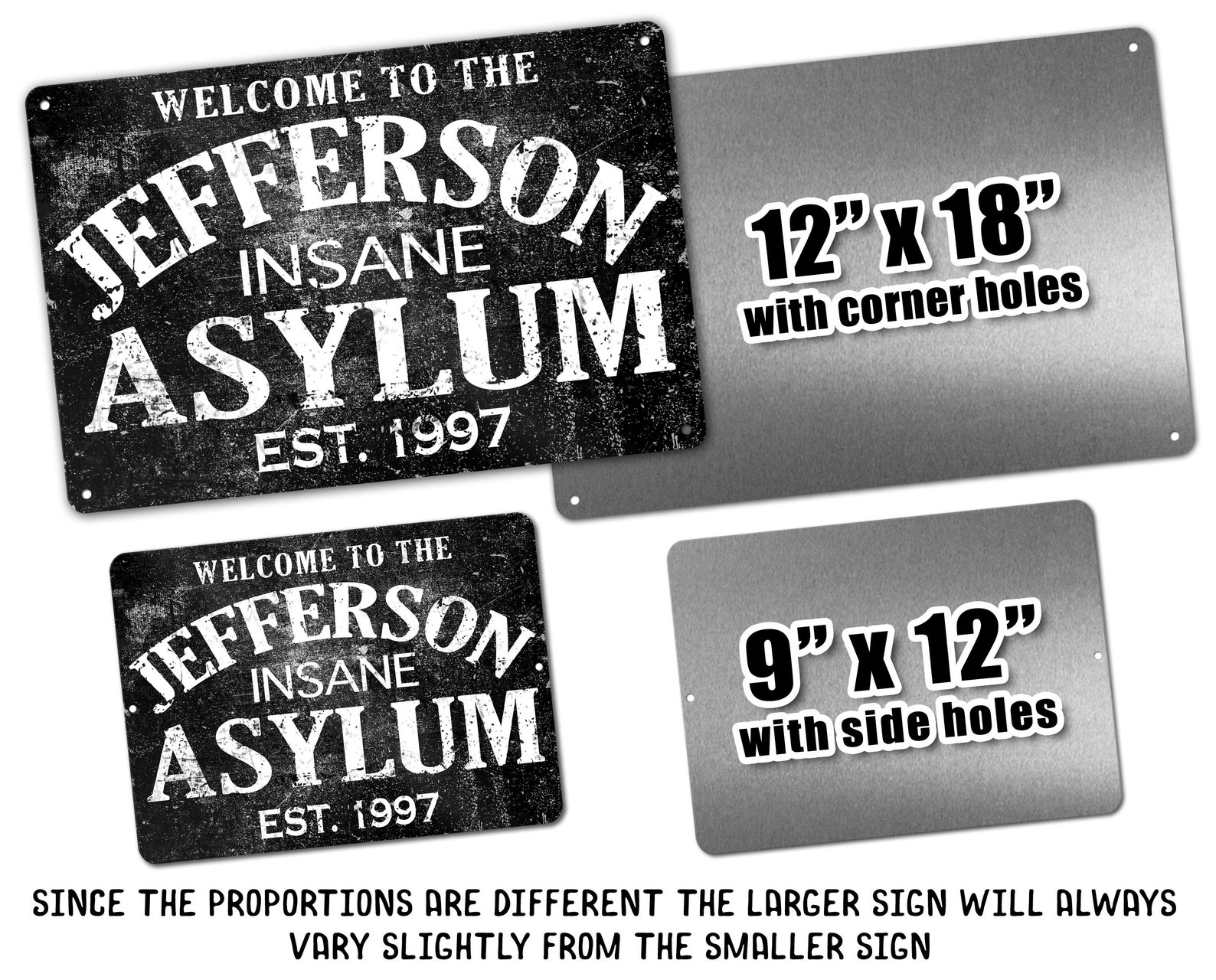 Custom Insane Asylum Metal Sign Personalized Family Porch Patio ...