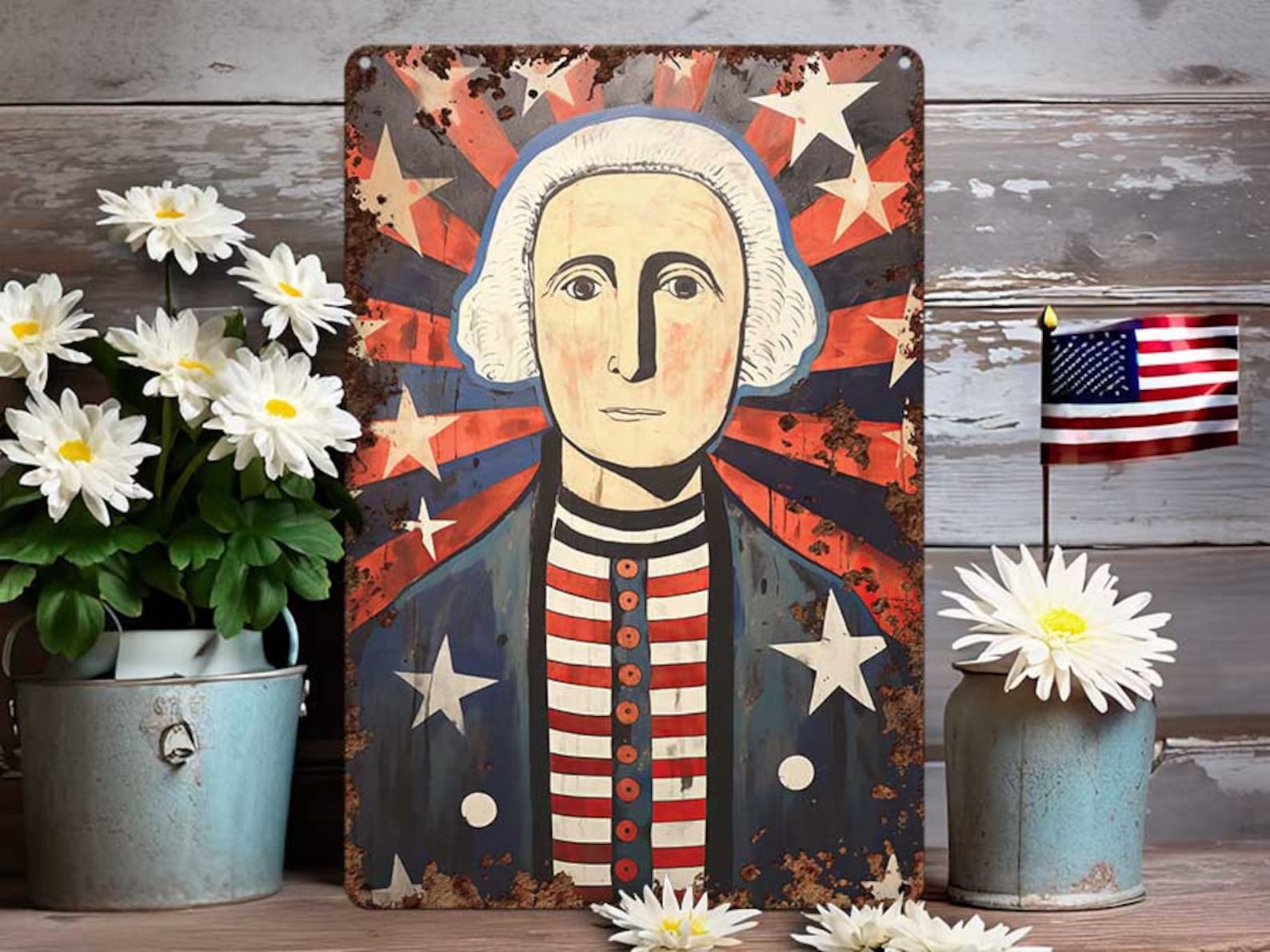 Primitive 4th of July Decor - Patriotic Antique Americana George ...