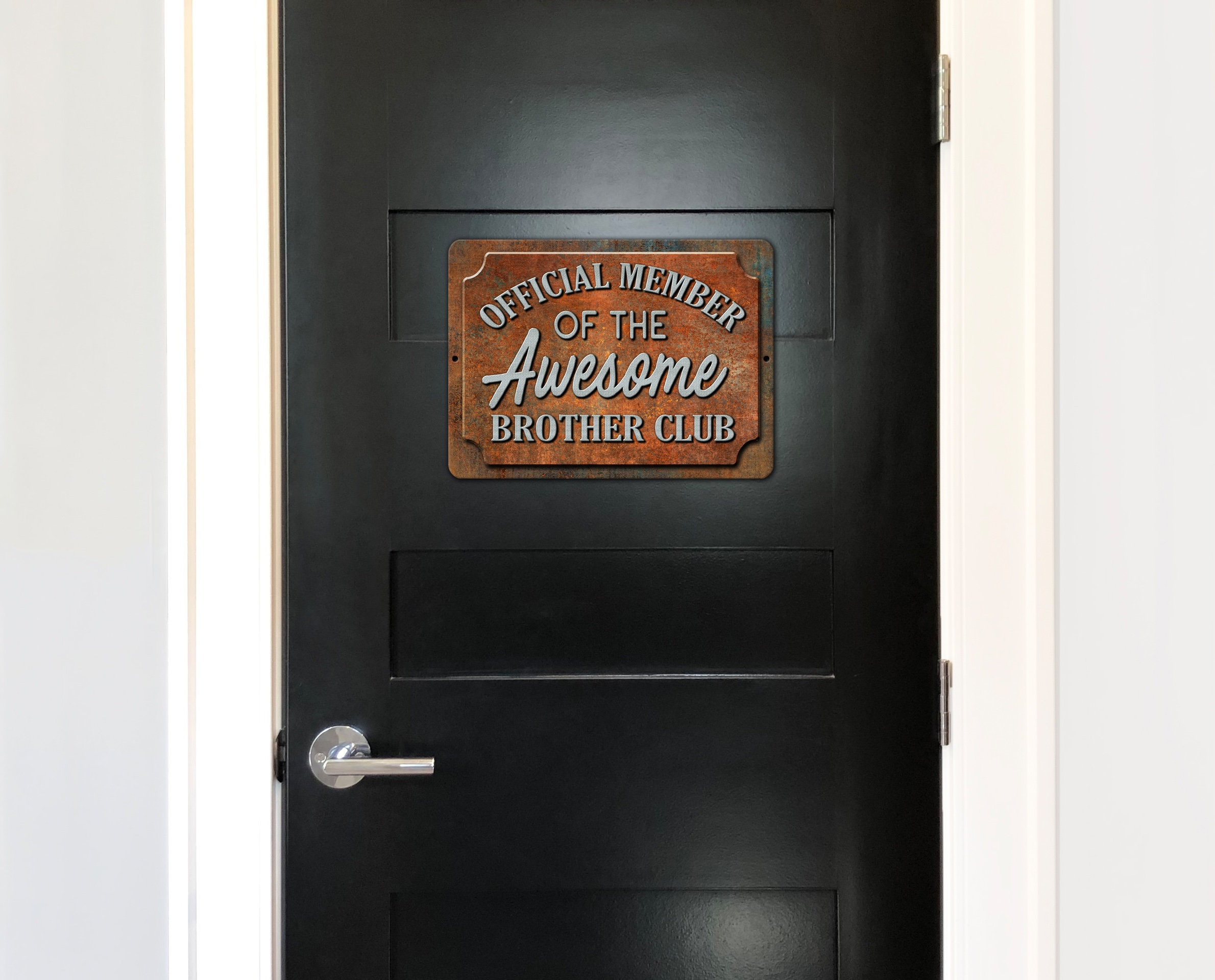 Awesome Brother Club Rusty Metal Garage Sign Housewarming | Etsy