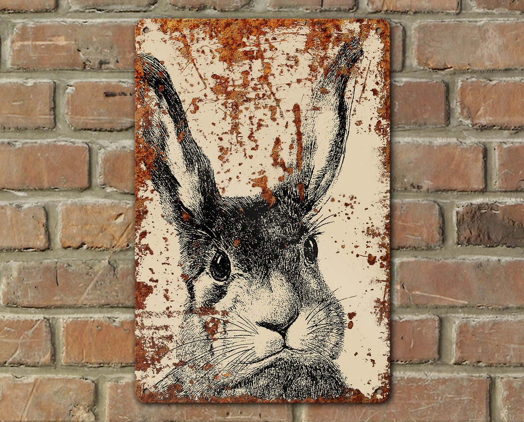 Metal Bunny Rabbit Sign Spring Easter Decoration Modern - Etsy