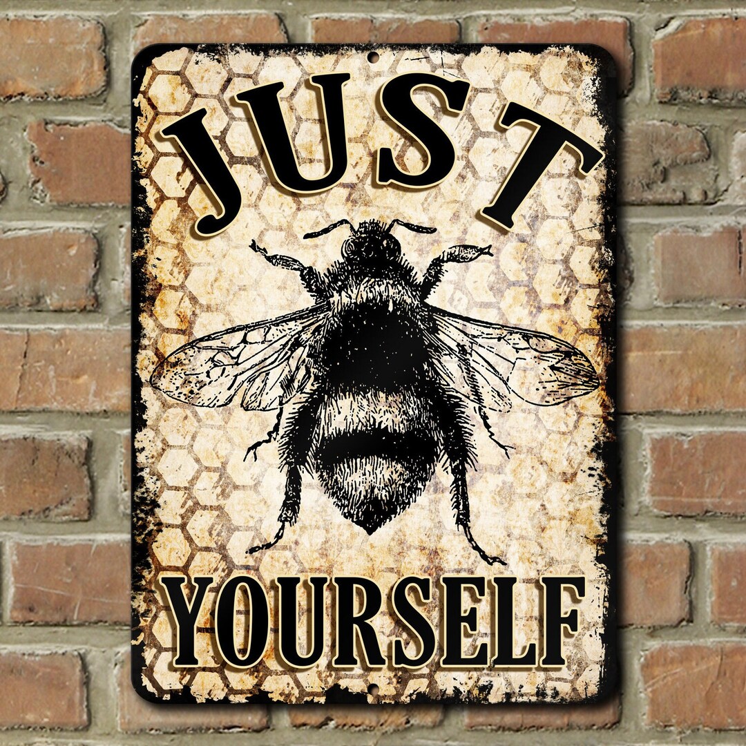 Bumble Bee Inspirational Sign Bathroom Bedroom Wall Decor Art Vintage ...