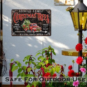 Personalized Custom Christmas Tree Farm Metal Sign Decoration Modern ...