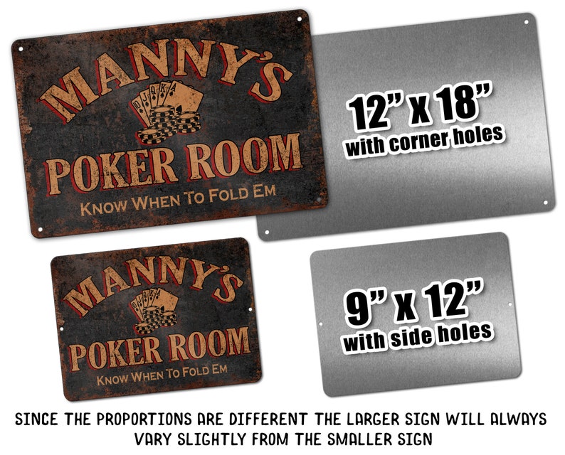 Custom Personalized Poker Room Sign With Name and Phrase Decoration for ...