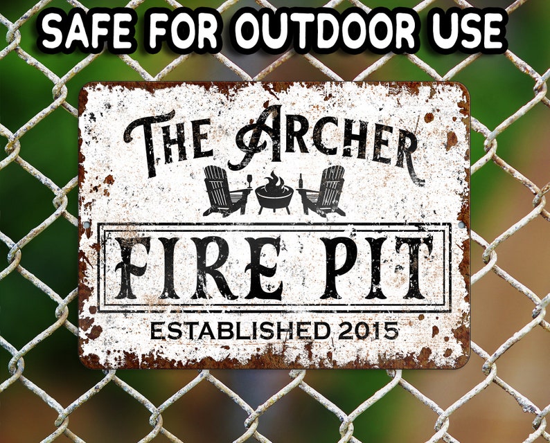 Fire Pit Sign Custom Personalized Family Last Name Patio - Etsy