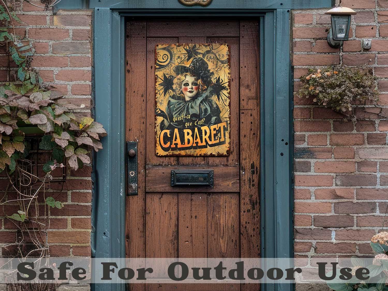 Vintage Victorian Cabaret Mantle Decor - Metal Sign Decoration Antique ...