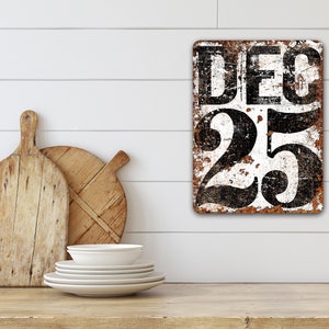 DEC 25 Christmas Decor December 25TH Date Sign Decoration Modern ...
