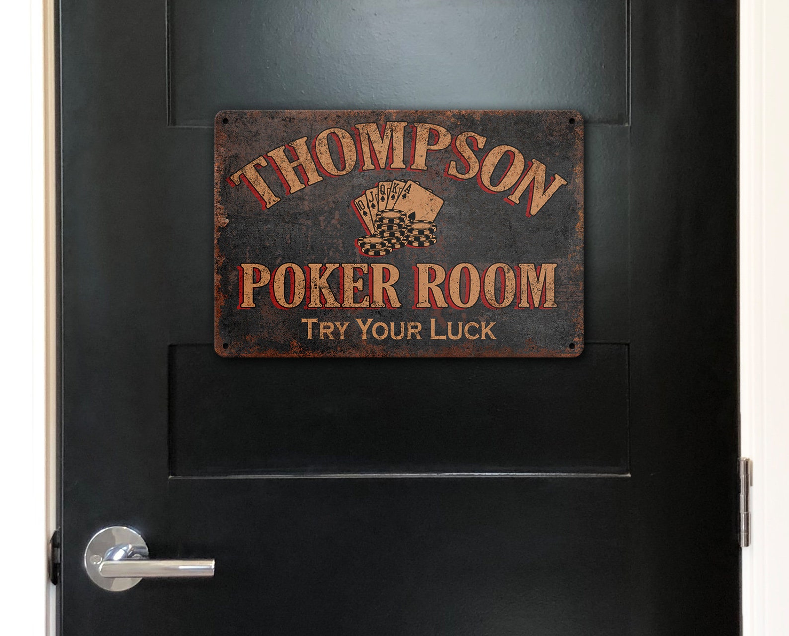 Custom Personalized Poker Room Sign With Name and Phrase - Etsy