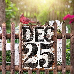 Custom Numbers Anniversary Date Sign Tin Metal Modern Farmhouse Rustic ...