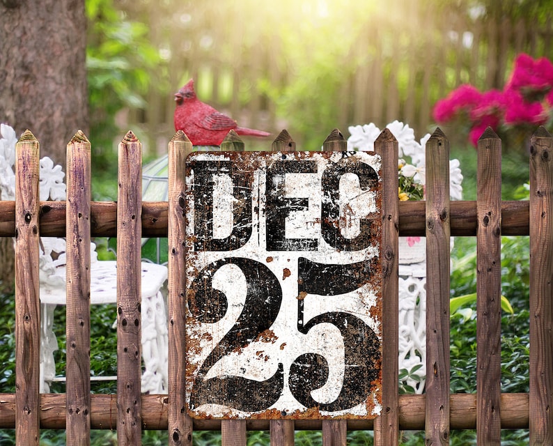 Custom Numbers Anniversary Date Sign Tin Metal Modern | Etsy