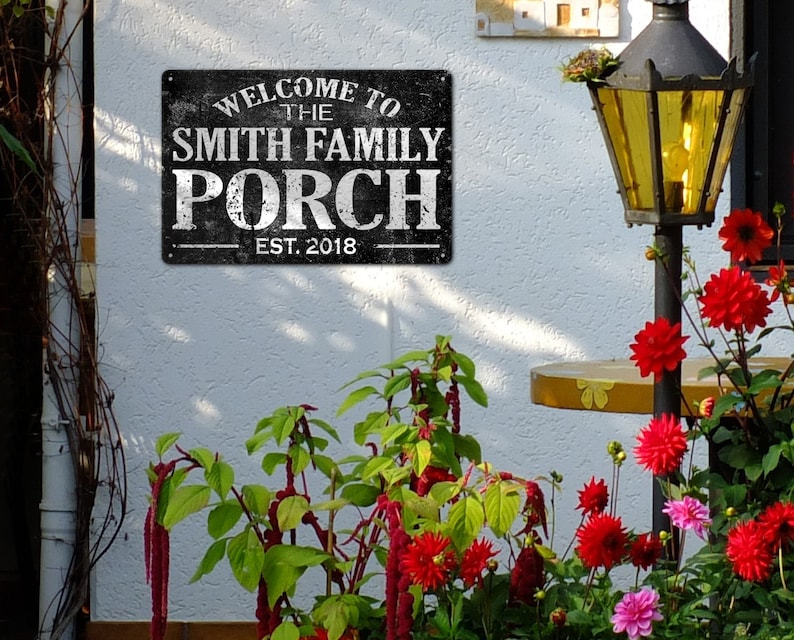 Custom Personalized Porch Sign With Family Last Name Decoration for ...
