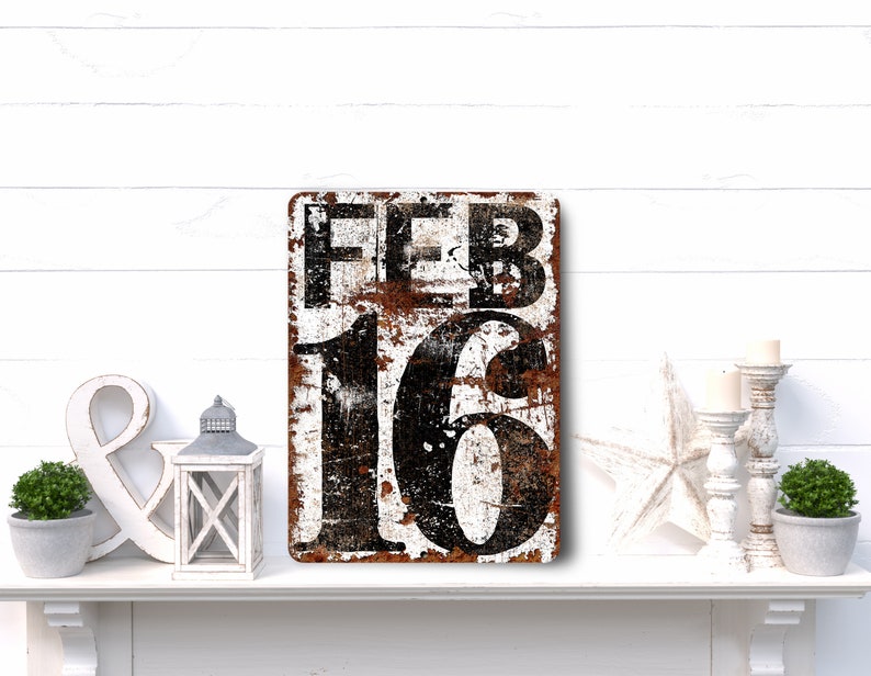 Custom Numbers Anniversary Date Sign Tin Metal Modern | Etsy