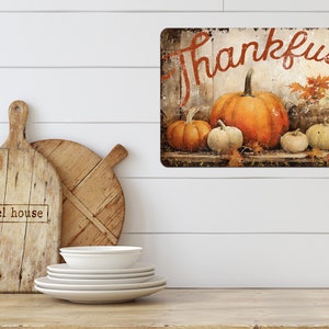 Thanksgiving Wall Decor Mantle Art Rustic Metal Sign - Indoor -outdoor ...