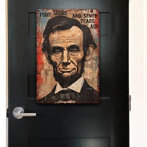 Primitive Rustic Abraham Lincoln Americana Art Sign Decor - Metal Folk ...