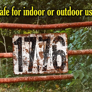 Printed Metal Sign 1776 Independence Day 4th of JULY Date Number ...