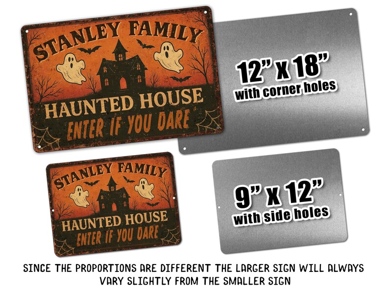 Custom Halloween Haunted House Metal Sign – Primitive Rustic ...