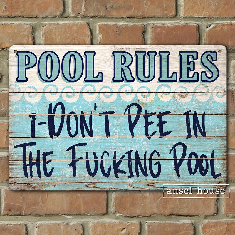 Funny Pool Signs - Etsy