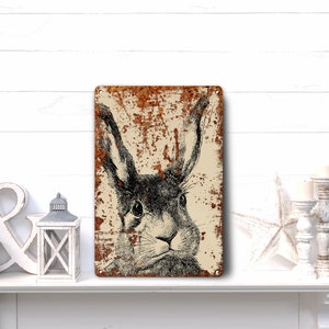 Metal Bunny Rabbit Sign Spring Easter Decoration Modern - Etsy