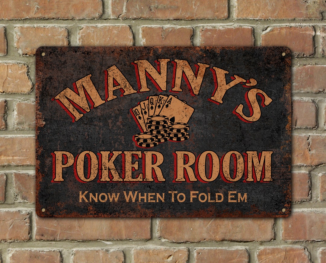 Custom Personalized Poker Room Sign With Name and Phrase Decoration for ...