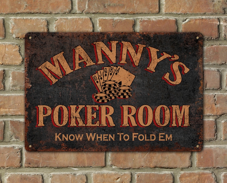 Custom Personalized Poker Room Sign With Name and Phrase - Etsy