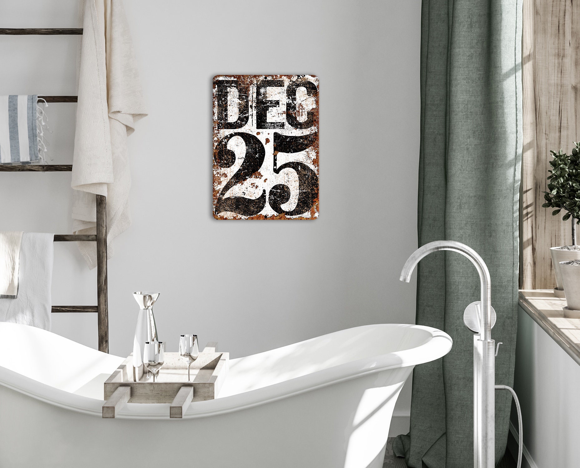 DEC 25 Christmas Decor December 25TH Date Sign Decoration Modern ...