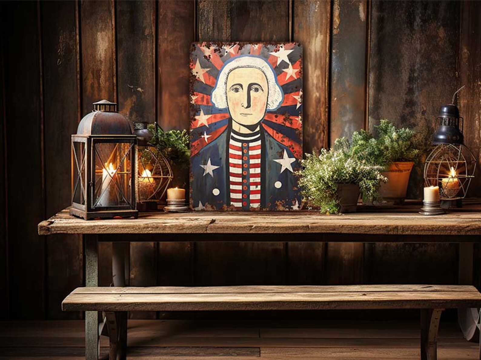 Primitive 4th of July Decor - Patriotic Antique Americana George ...