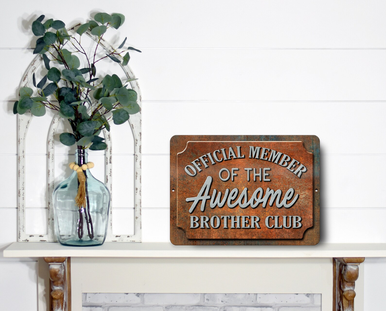 Awesome Brother Club Rusty Metal Garage Sign Housewarming | Etsy