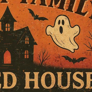 Custom Halloween Haunted House Metal Sign – Primitive Rustic ...