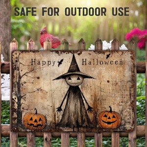 Primitive Halloween Decor Metal Sign Decoration Antique Rustic ...