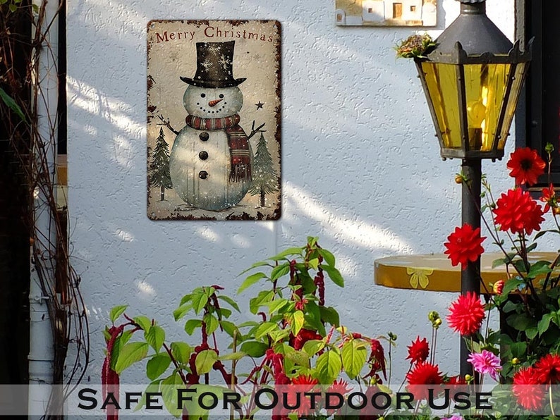 Rustic Snowman Decor Christmas Wall Art Metal Sign Decoration Rustic ...
