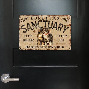 Personalized Cat Sanctuary Sign With Name Backyard Established Date Cat ...