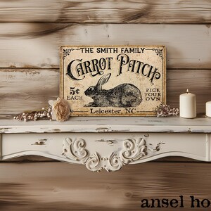 Personalized Custom Carrot Patch Metal Sign Spring Easter Decoration ...