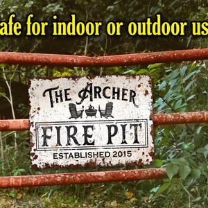 Fire Pit Sign Custom Personalized Family Last Name Patio Decoration for ...