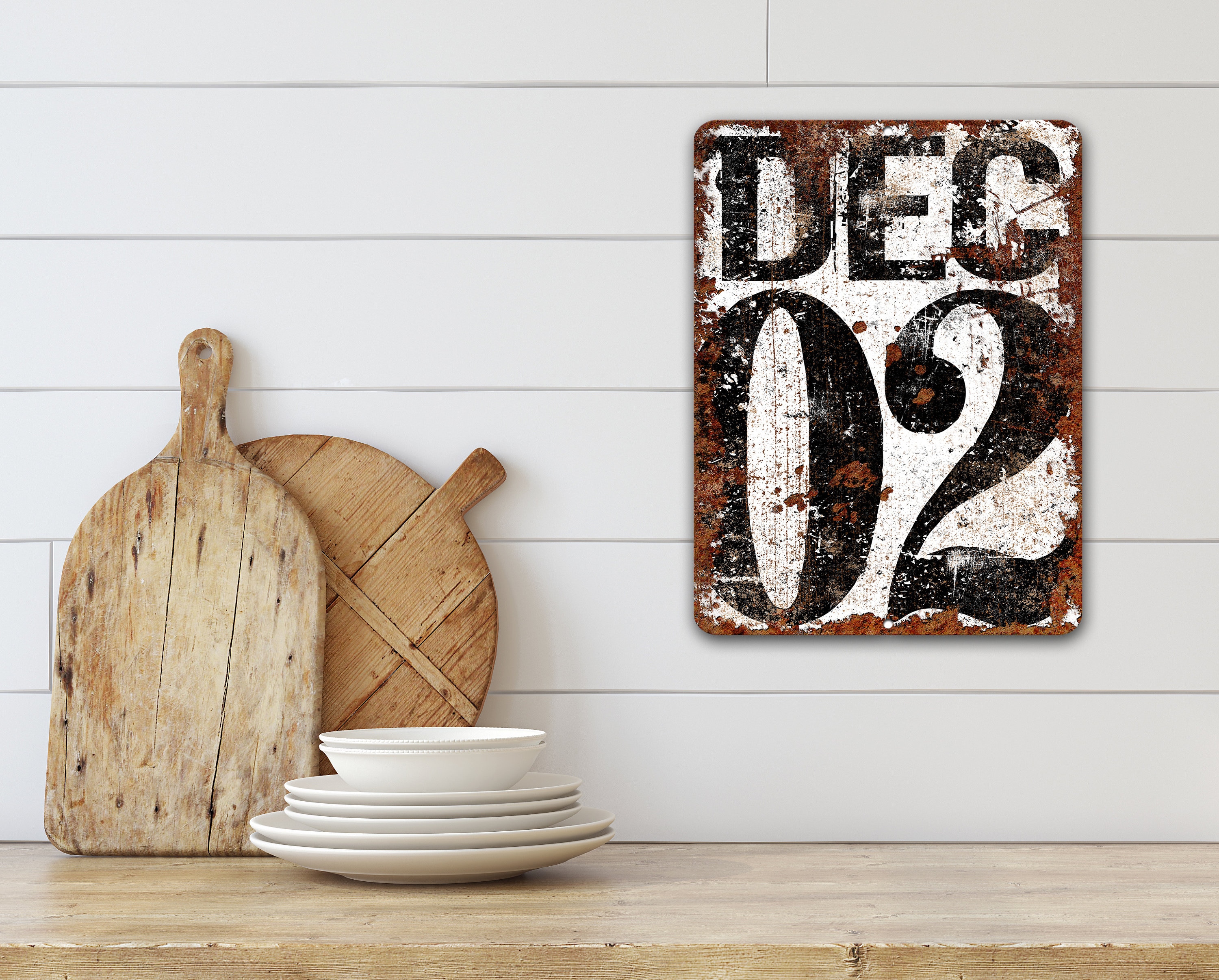 Custom Numbers Anniversary Date Sign Tin Metal Modern | Etsy