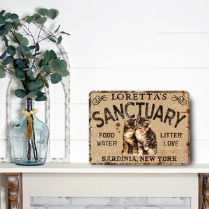Personalized Cat Sanctuary Sign With Name Backyard Established Date Cat ...