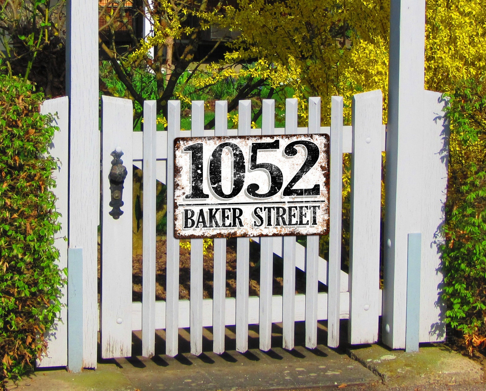 Address Plaque Porch Sign for House Rusty Aluminum Tin Metal - Etsy