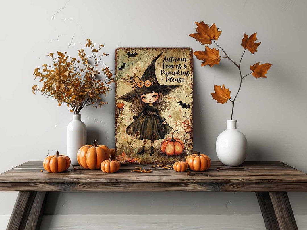 Primitive Victorian Fall Decor - Metal Mantle Decoration - Art Sign ...