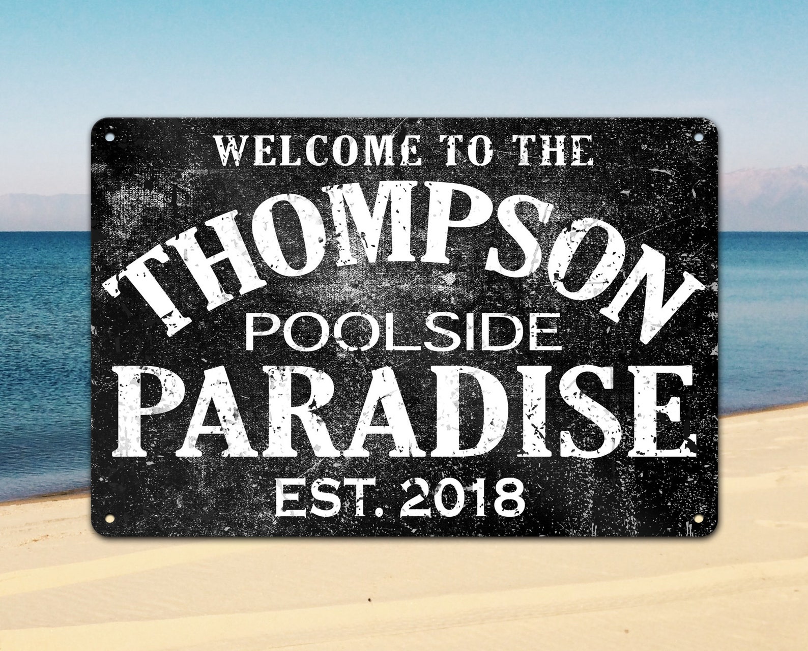 Poolside Paradise Backyard Swimming Pool Patio Sign Custom - Etsy