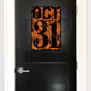October 31 Number Date Halloween Metal Sign Decoration Modern Farmhouse ...